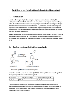 Comment rédiger un compte rendu de TP en chimie organique - Rédaction d'un compte rendu de TP en ...