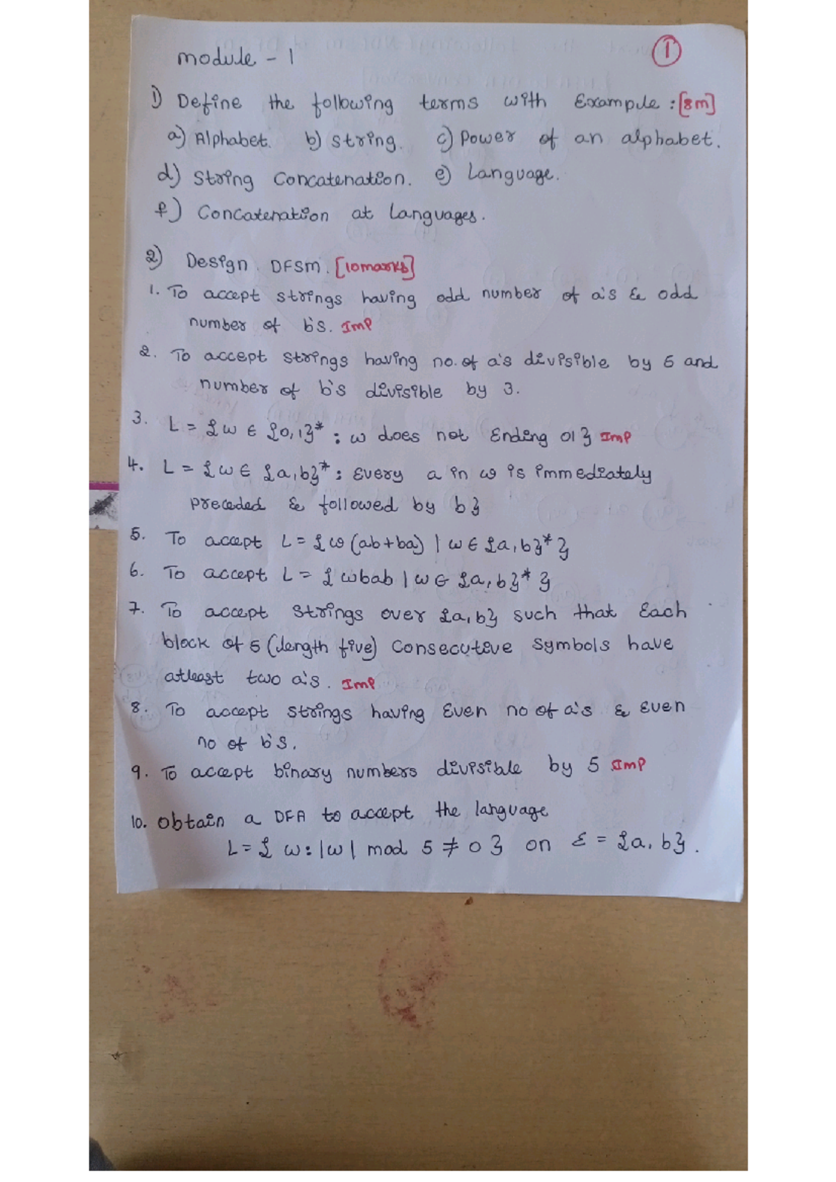 ATC important questions ( module wise) - Automata Theory - Studocu