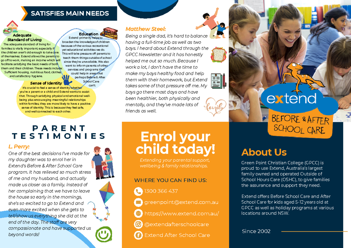CAFS Parents:Carers Brochure - Since 2002 Green Point Christian College ...