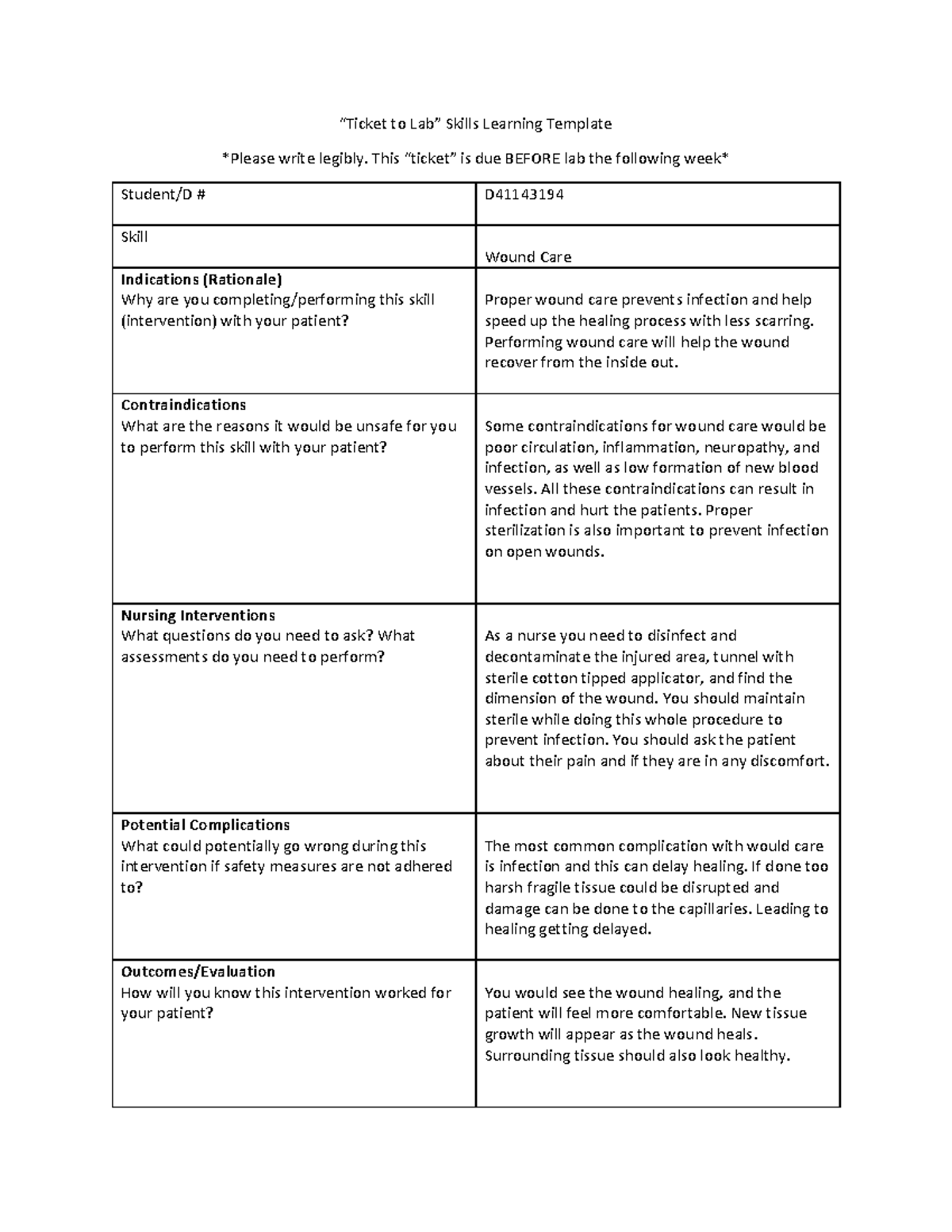 Tickettolab Copy Ticket To Lab Week 1 “ticket To Lab” Skills Learning Template Please 