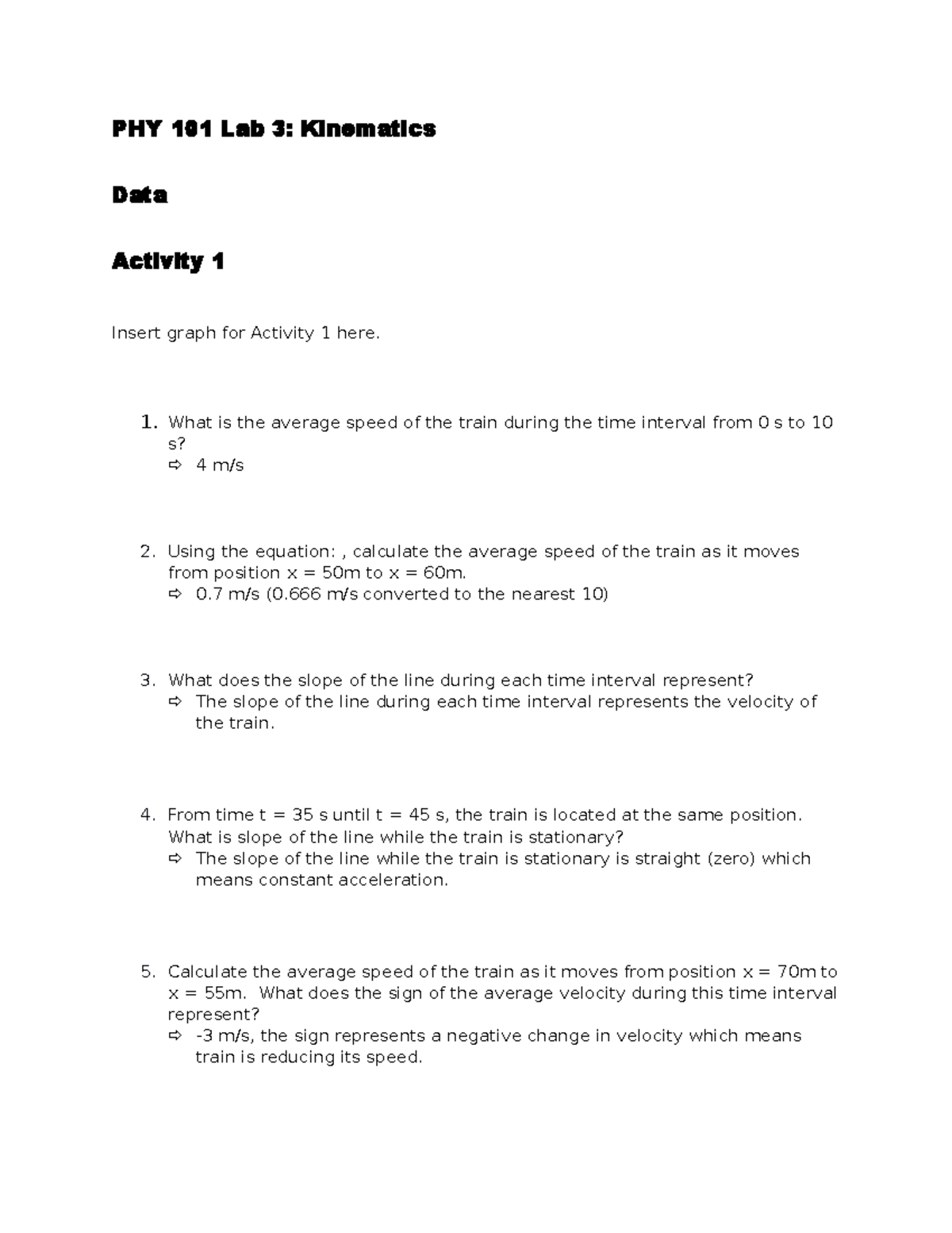 Lab3 Kinematics (Auto Recovered) - PHY 101 Lab 3 : Kinematics Data ...