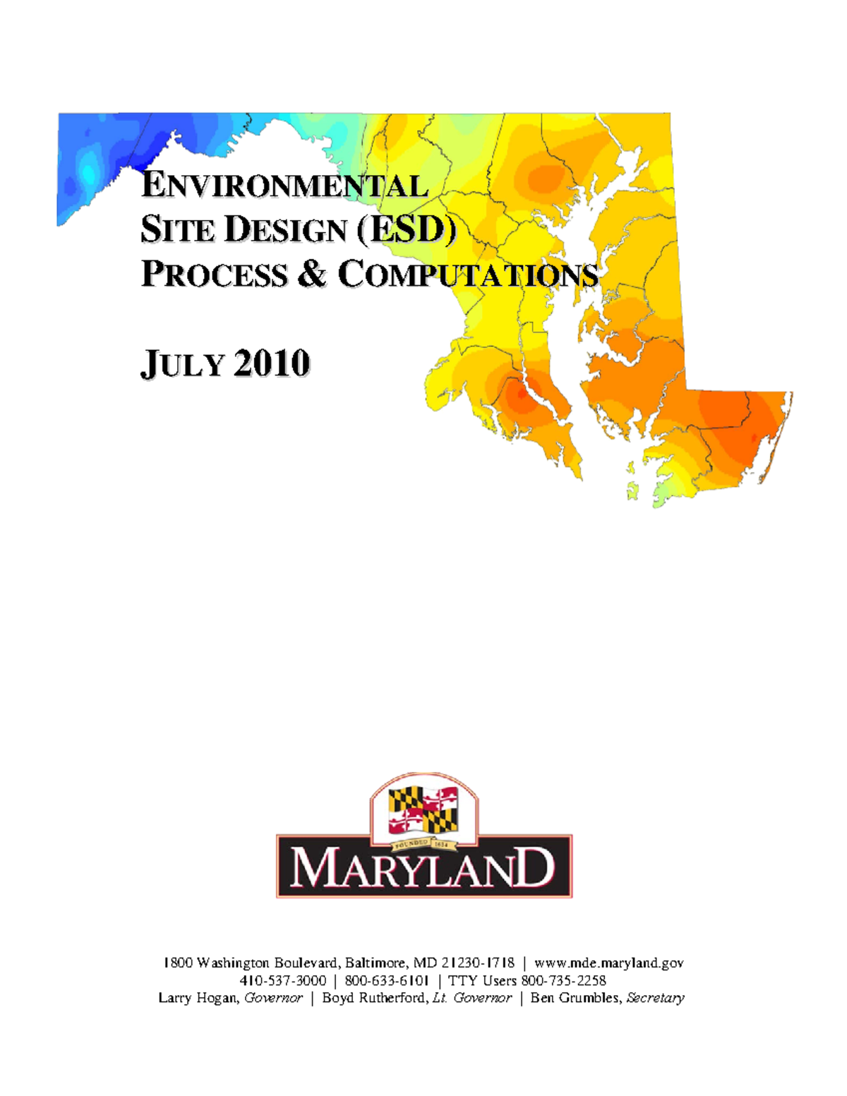 Environmental Site Design (ESD) Process and Computations ...