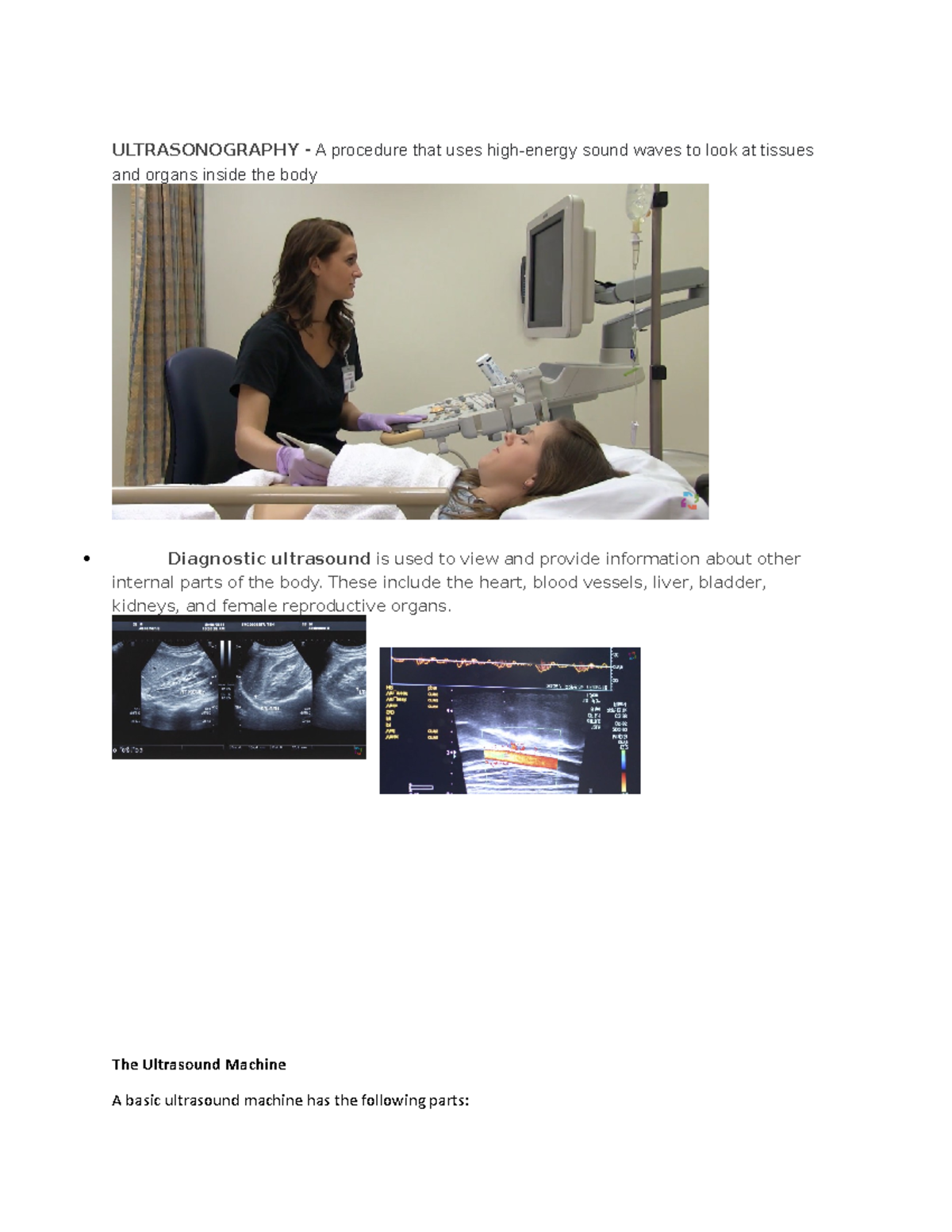 Ultrasonography - ULTRASONOGRAPHY - A procedure that uses high-energy ...