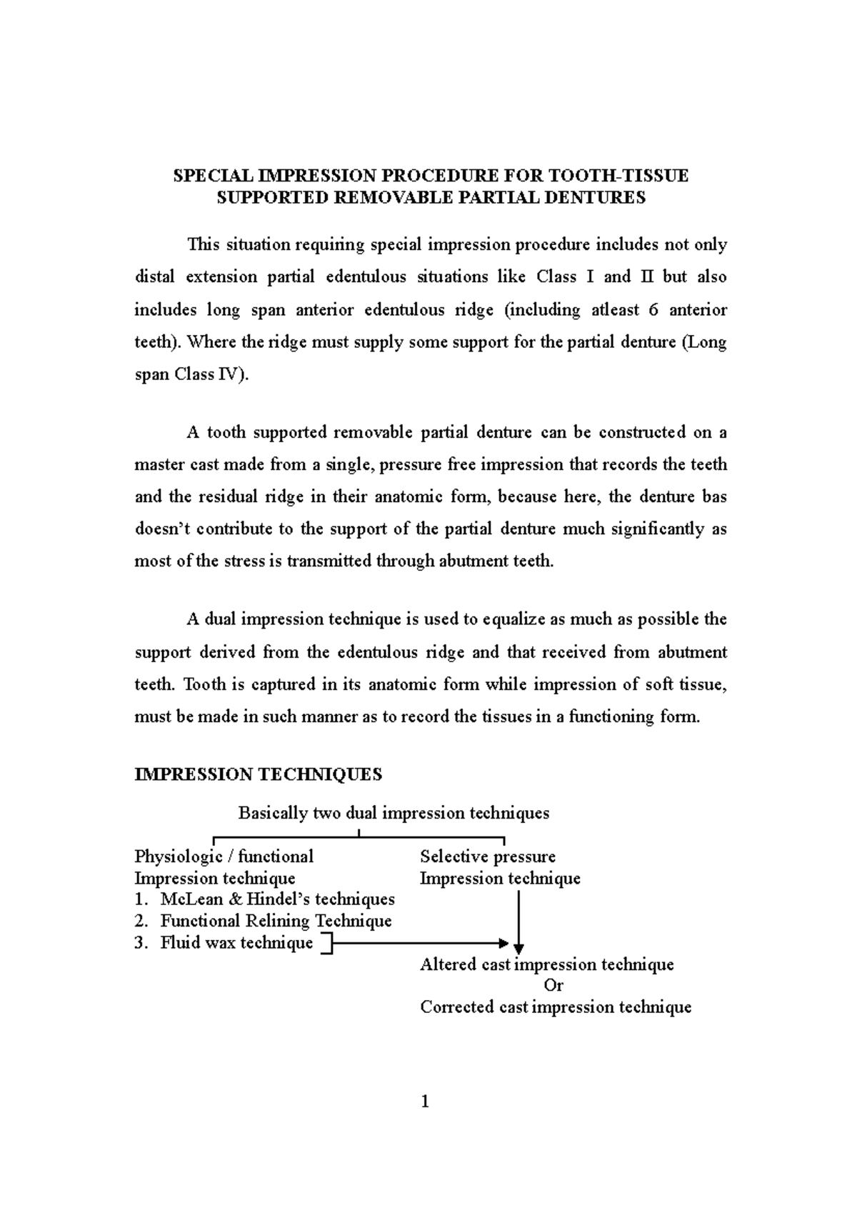 Special Impression Procedure FOR Tooth - SPECIAL IMPRESSION PROCEDURE ...