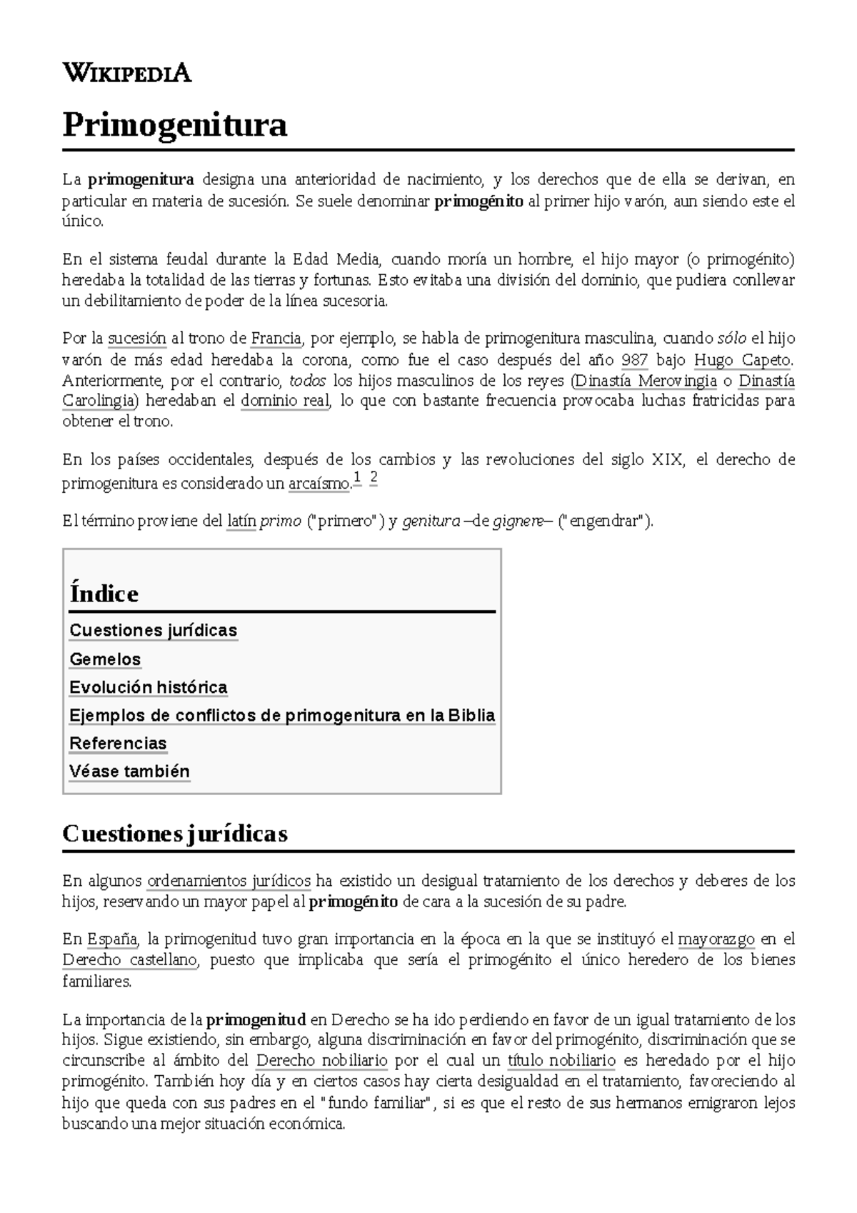 Primogenitura - dsasd - Primogenitura La primogenitura designa una ...