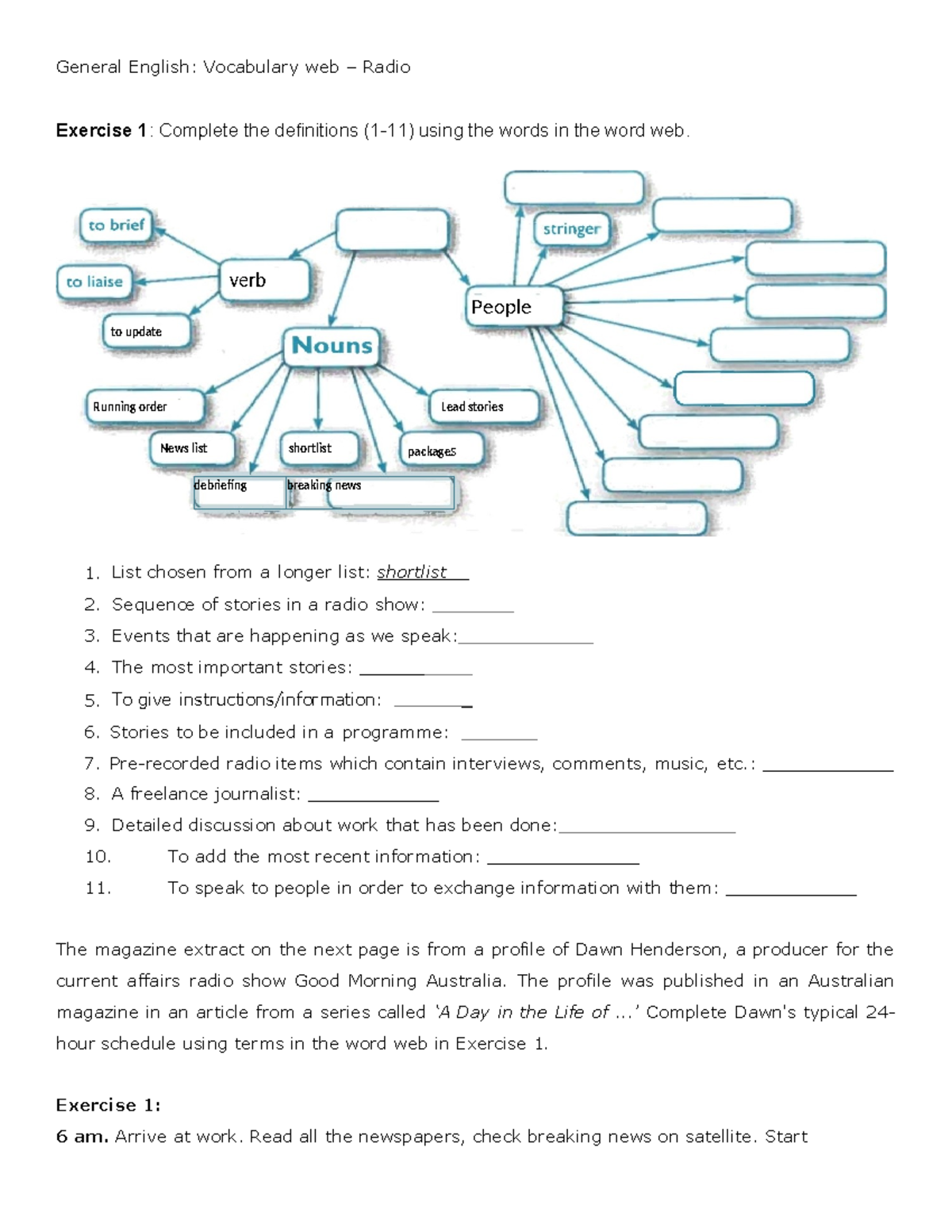 2. Radio Vocabulary - exercice - General English: Vocabulary web ...