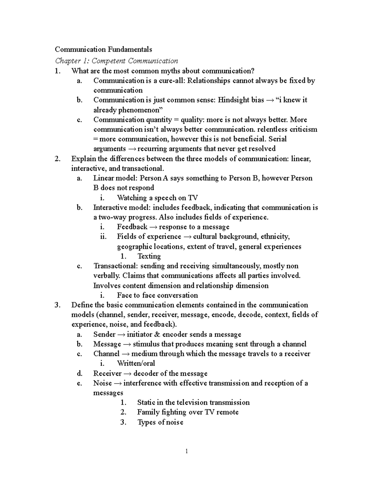 SCOM Common Final Exam Study Guide - Communication Fundamentals Chapter ...