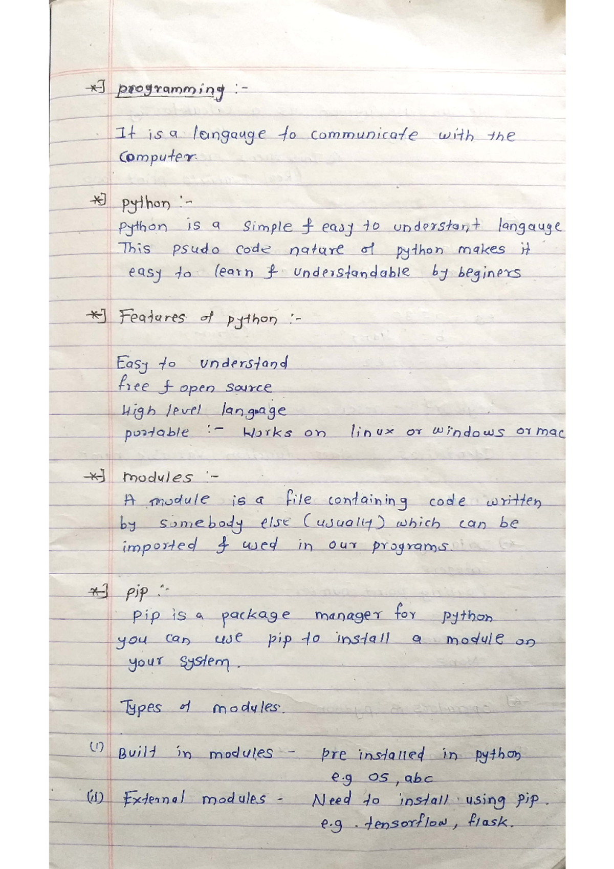 Python Notes - Software Engineering - Studocu