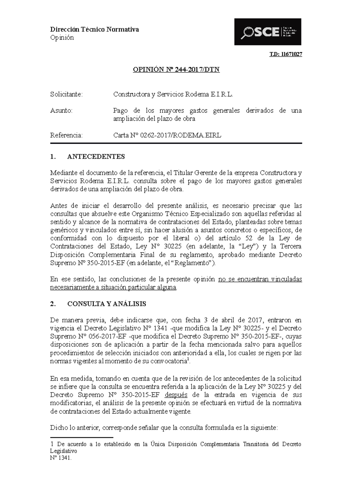 244-17 - Rodema EIRL presentaación extemporanea de actualizacion ...