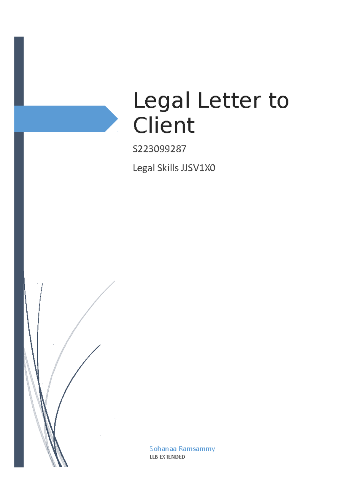 Legal letter - example - Sohanaa Ramsammy LLB EXTENDED Legal Letter to ...