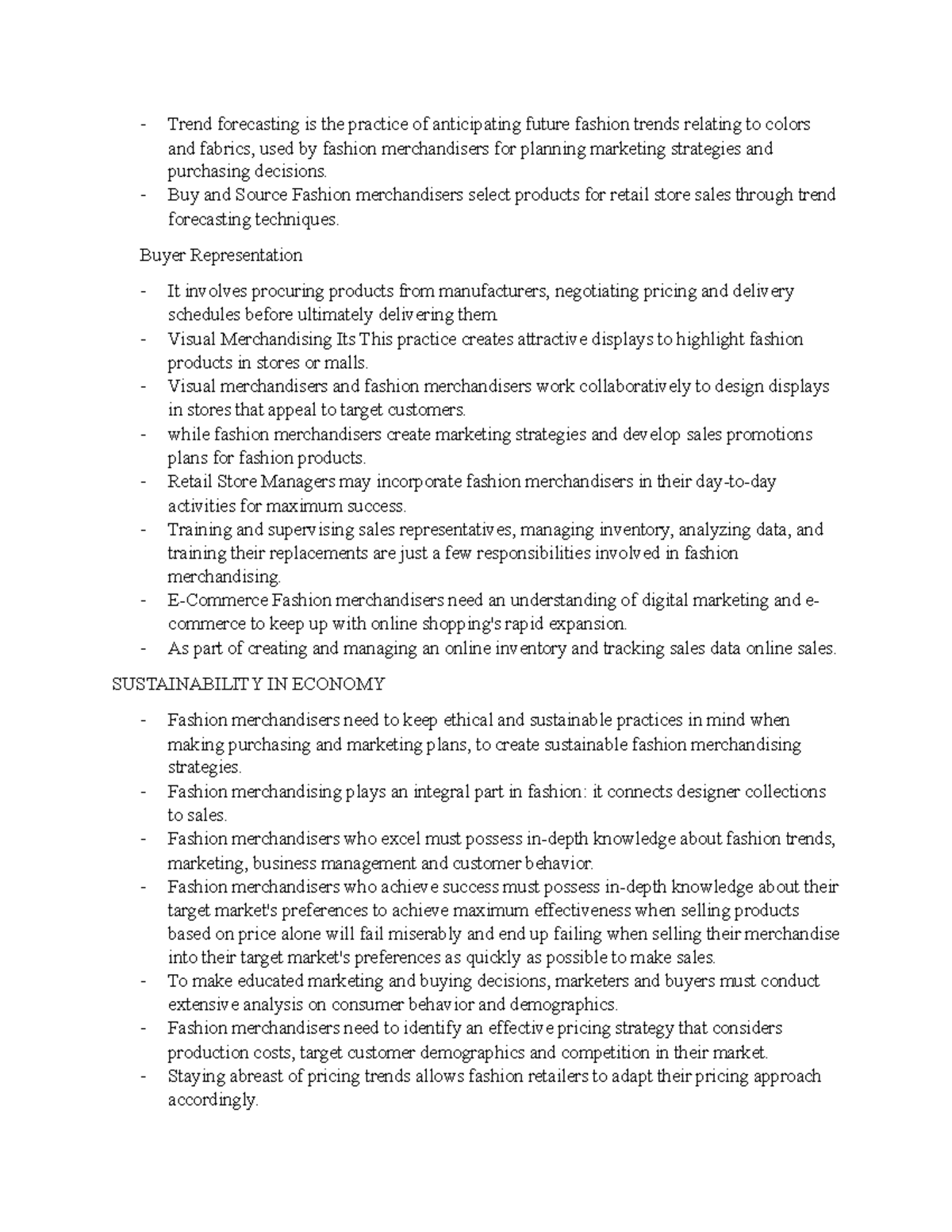 FTT 110 Notes 16 - global textile and fashion industry; an overview of ...