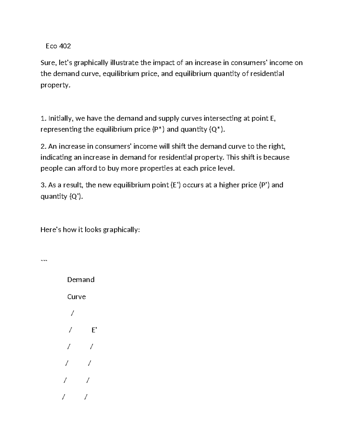 Eco 402 - assignment solution eco 402 - Eco 402 Sure, let's graphically illustrate the impact of ...