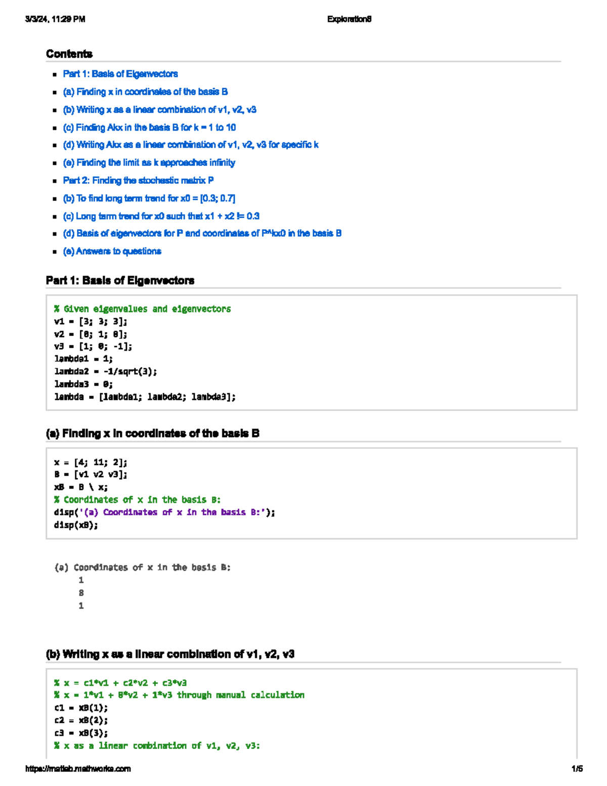 Exploration 8 - linear algerba - Studocu