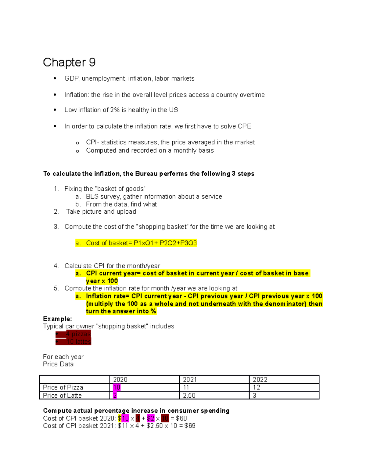 Econ 102- Chapter 9 (Few math portion) - Chapter 9 GDP, unemployment ...