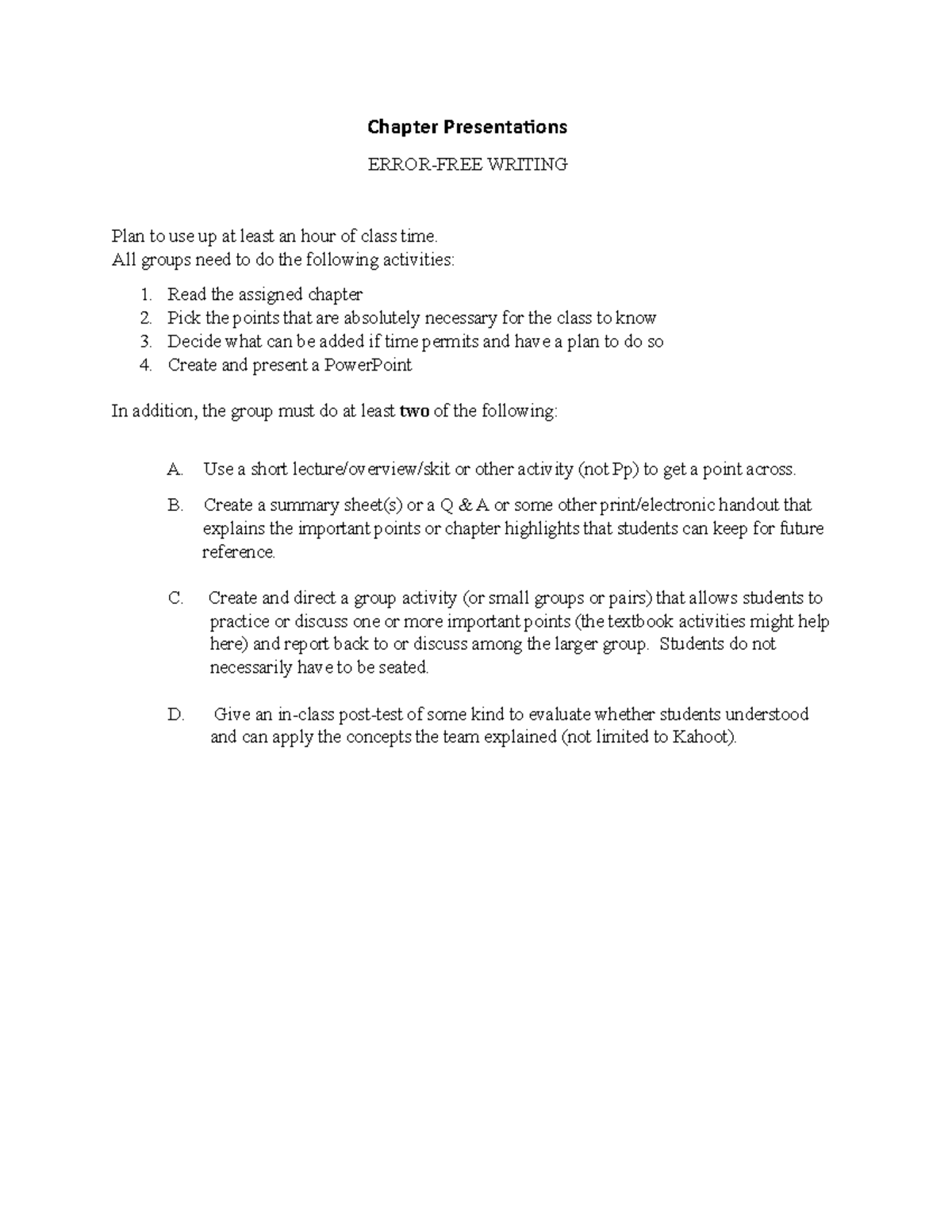 Chapter Presentations Spring 2022 - Chapter Presentations ERROR-FREE ...