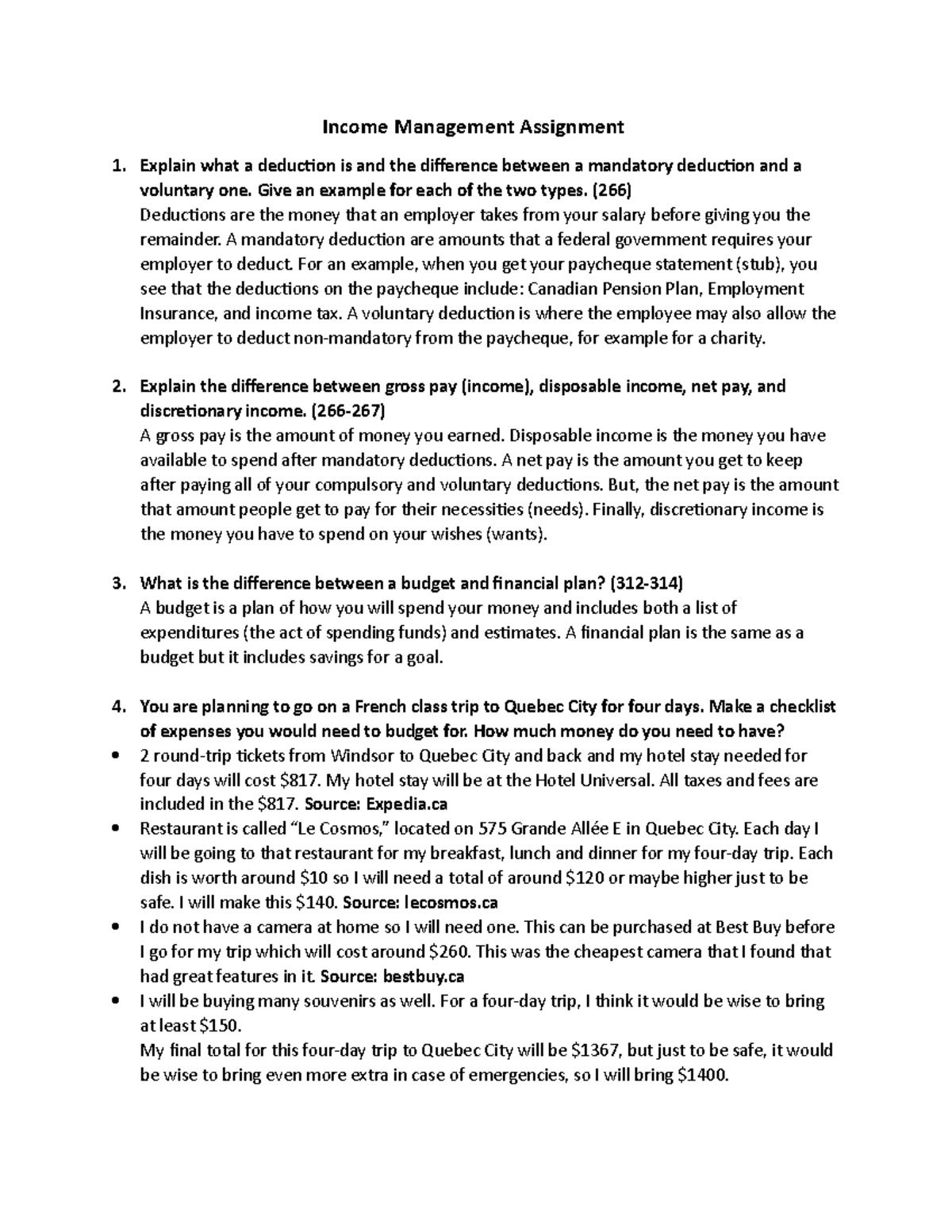 Income Management Assignment - Income Management Assignment Explain ...
