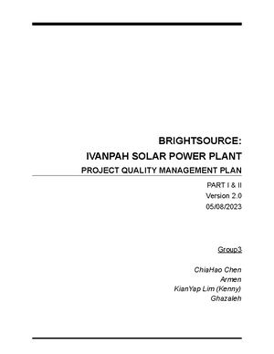 GP assignment -4 - quality plan - Project Quality Management Plan College of Professional ...