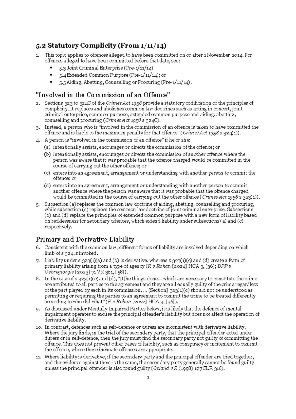 Complicity Practice materials - 5 Statutory Complicity (From 1/11/14 ...