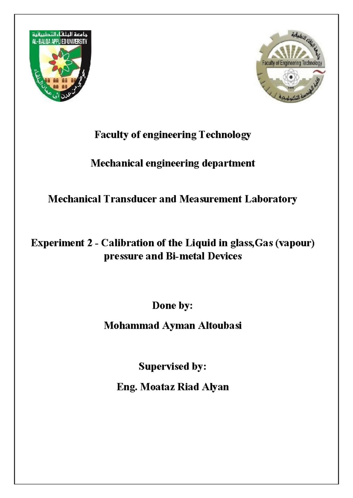 1231233 - Faculty of engineering Technology Mechanical engineering ...
