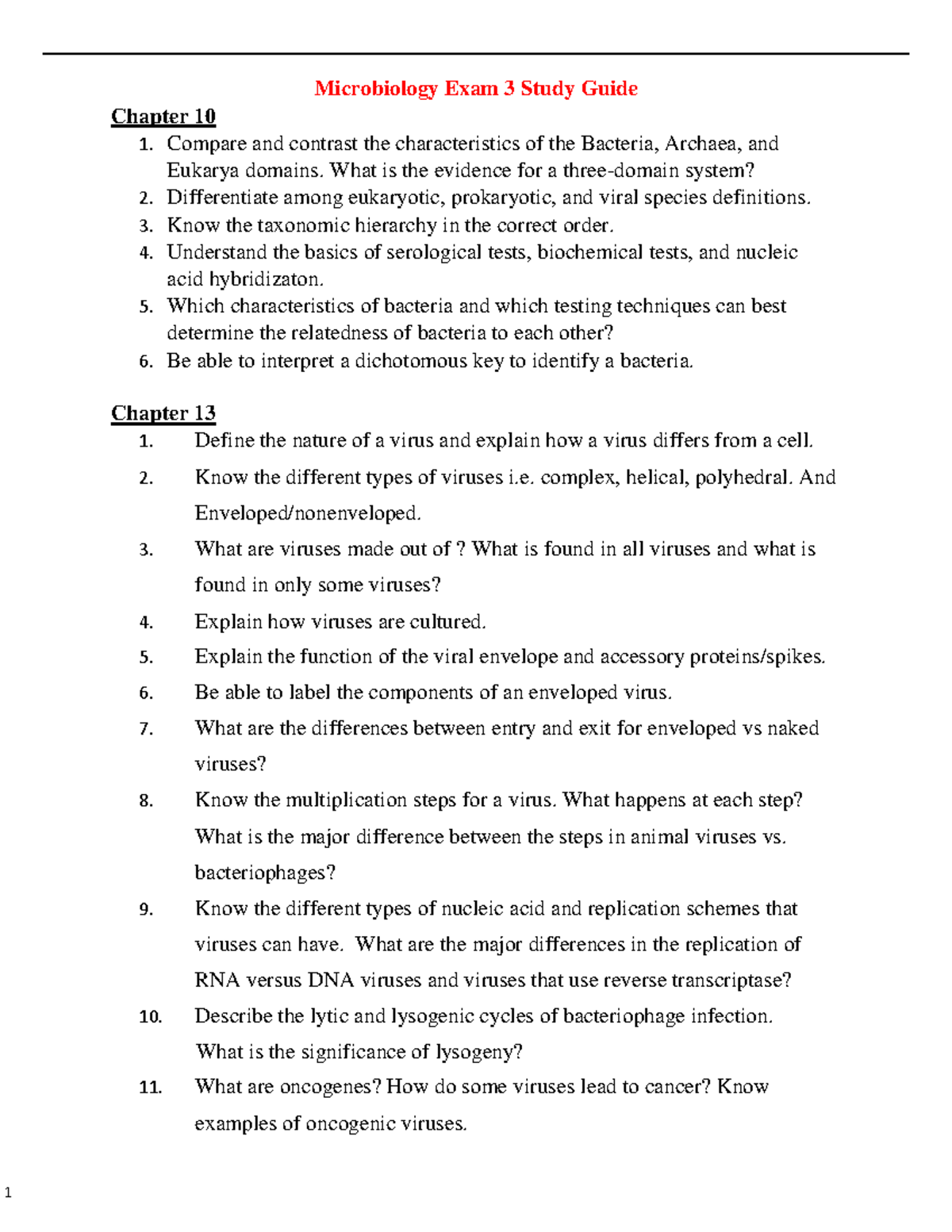 Introduction to Microbiology Study Guide - Microbiology Exam 3 Study ...