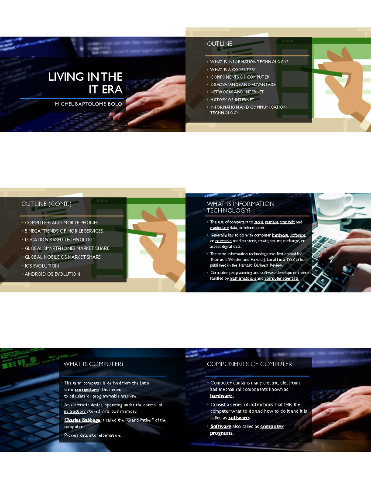 Lesson 1 Fundamentals OF Information Technology - LIVING IN THE IT ERA ...