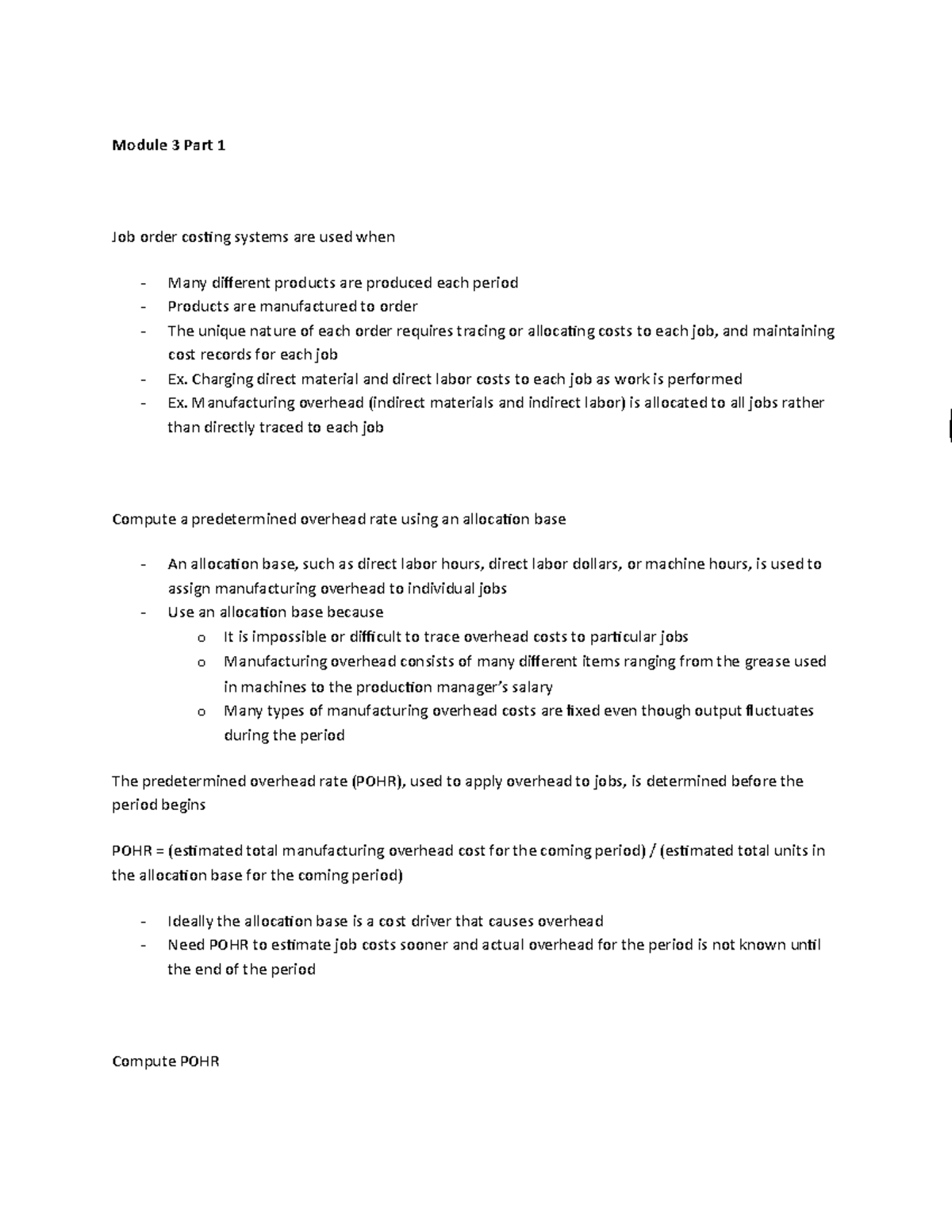 Module 3 Notes - Professor Bill Terando - Exam/Block 1 - Module 3 Part ...