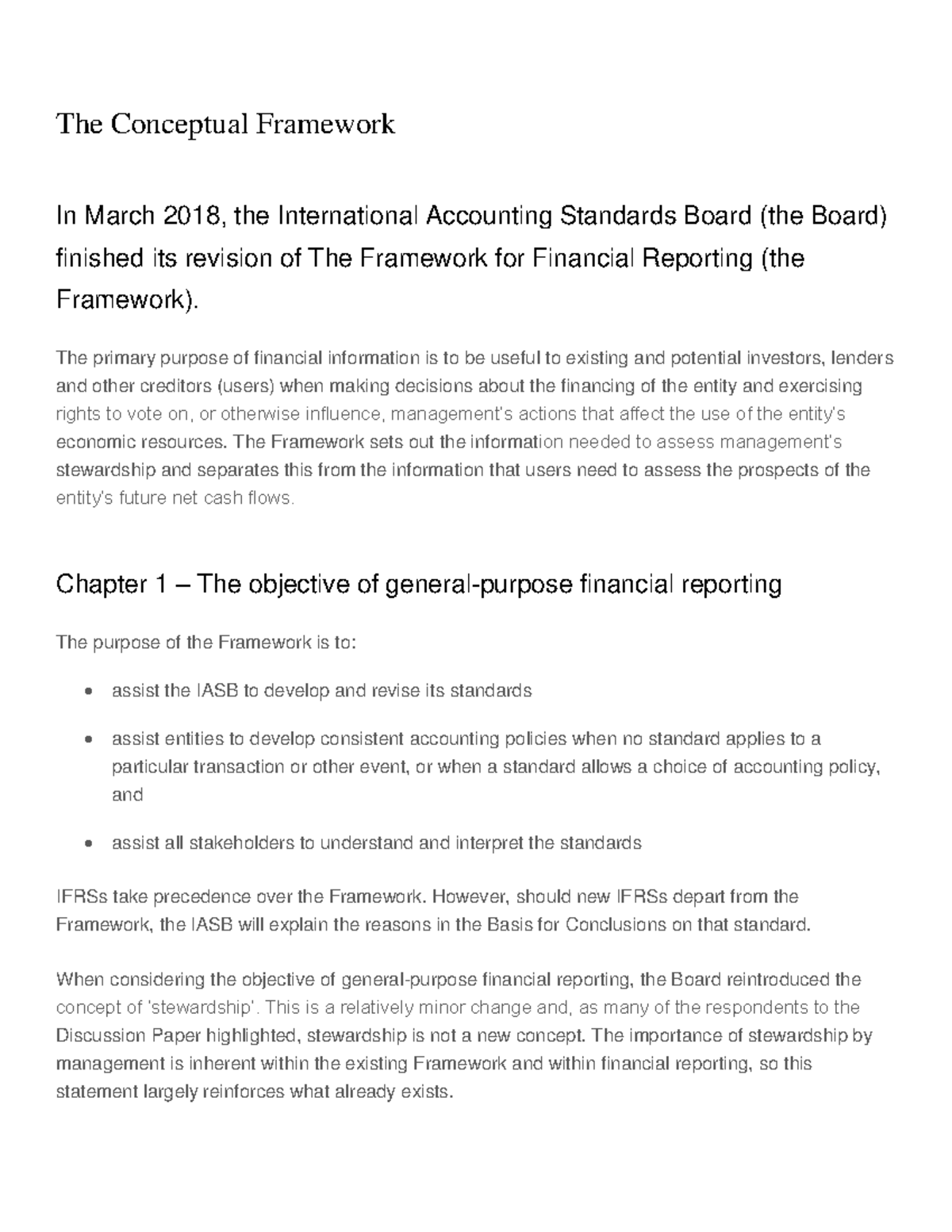 Conceptual Framework - SBR Article - The Conceptual Framework In March 2018, the International ...