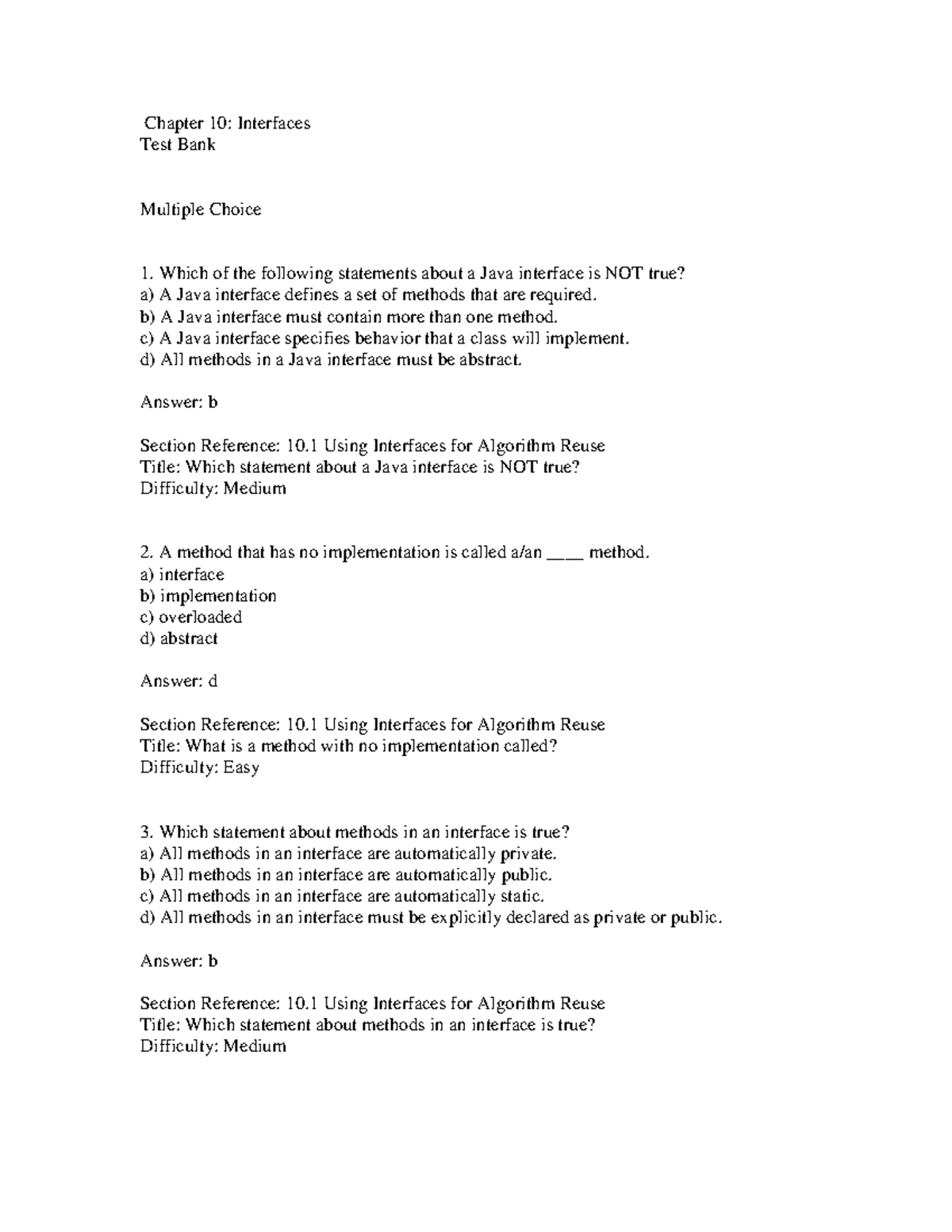 Chapter 10 BANK Sample Questions With Answer - Ap/Itec 2610 - Yorku ...