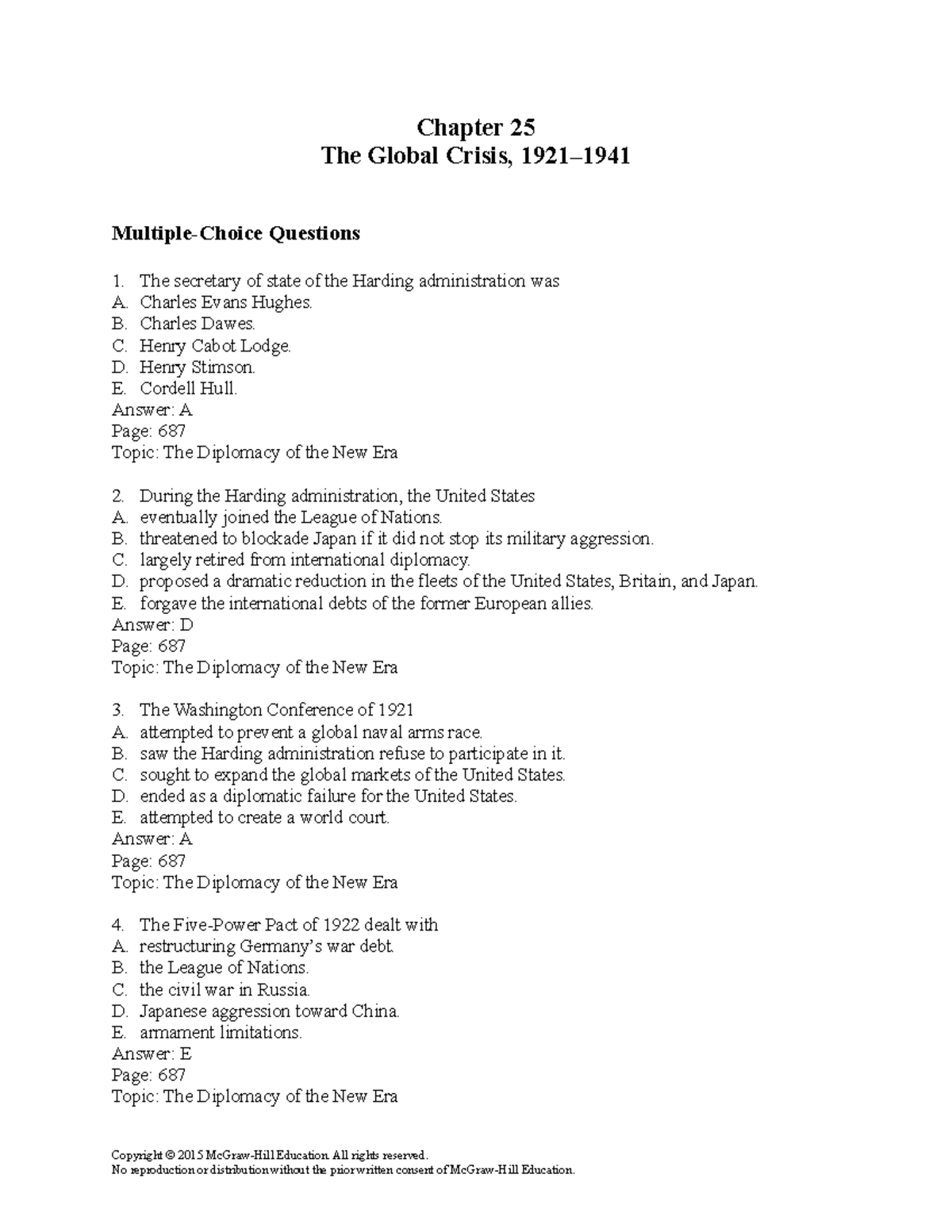 Brinkley 15 tb ch25 - hello - Chapter 25 The Global Crisis, 1921 ...