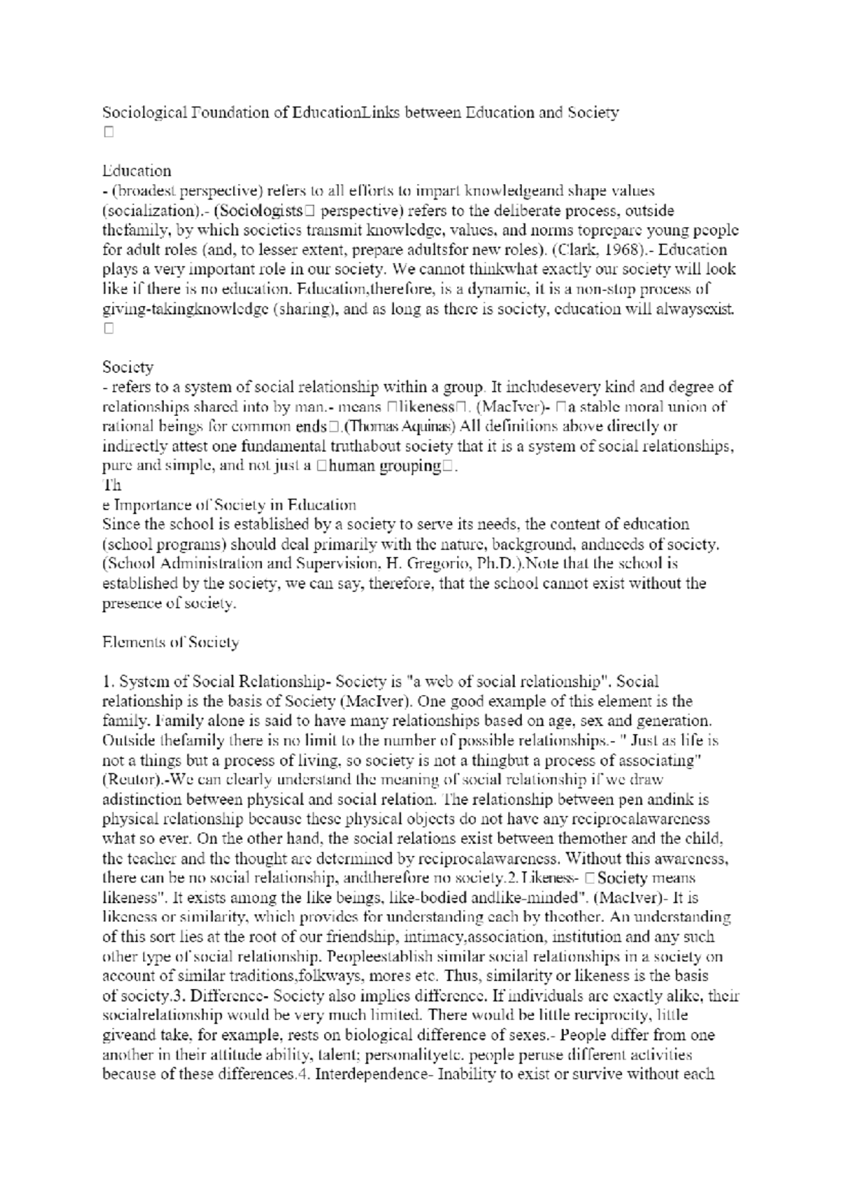Sociological Foundation of Education Links between Education and ...