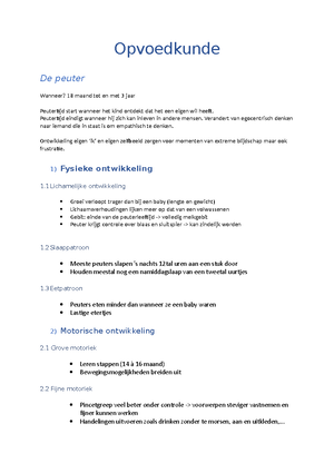 Opvoedkunde samenvatting - Het lagereschoolkind 1. lichamelijke ...