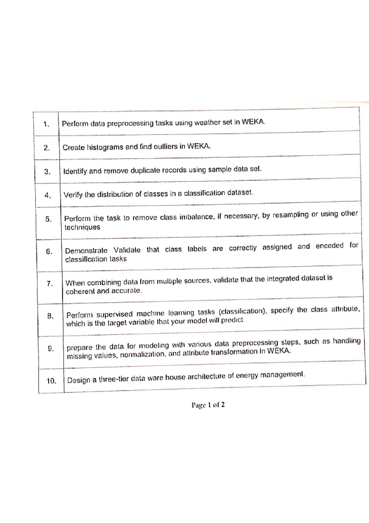 Set2-AN - 1, Perform data preprocessing tasks using weather set in WEKA. 2. Create histograms ...
