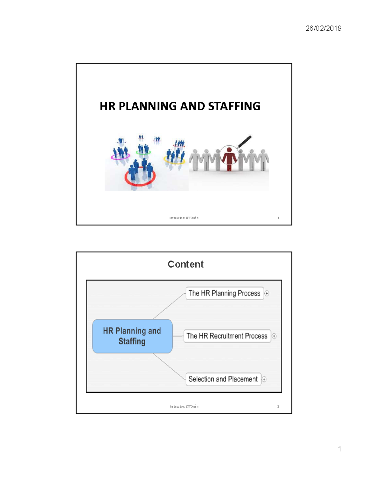 Part 4 - HR Planning and Staffing - HR PLANNING AND STAFFING Instructor ...