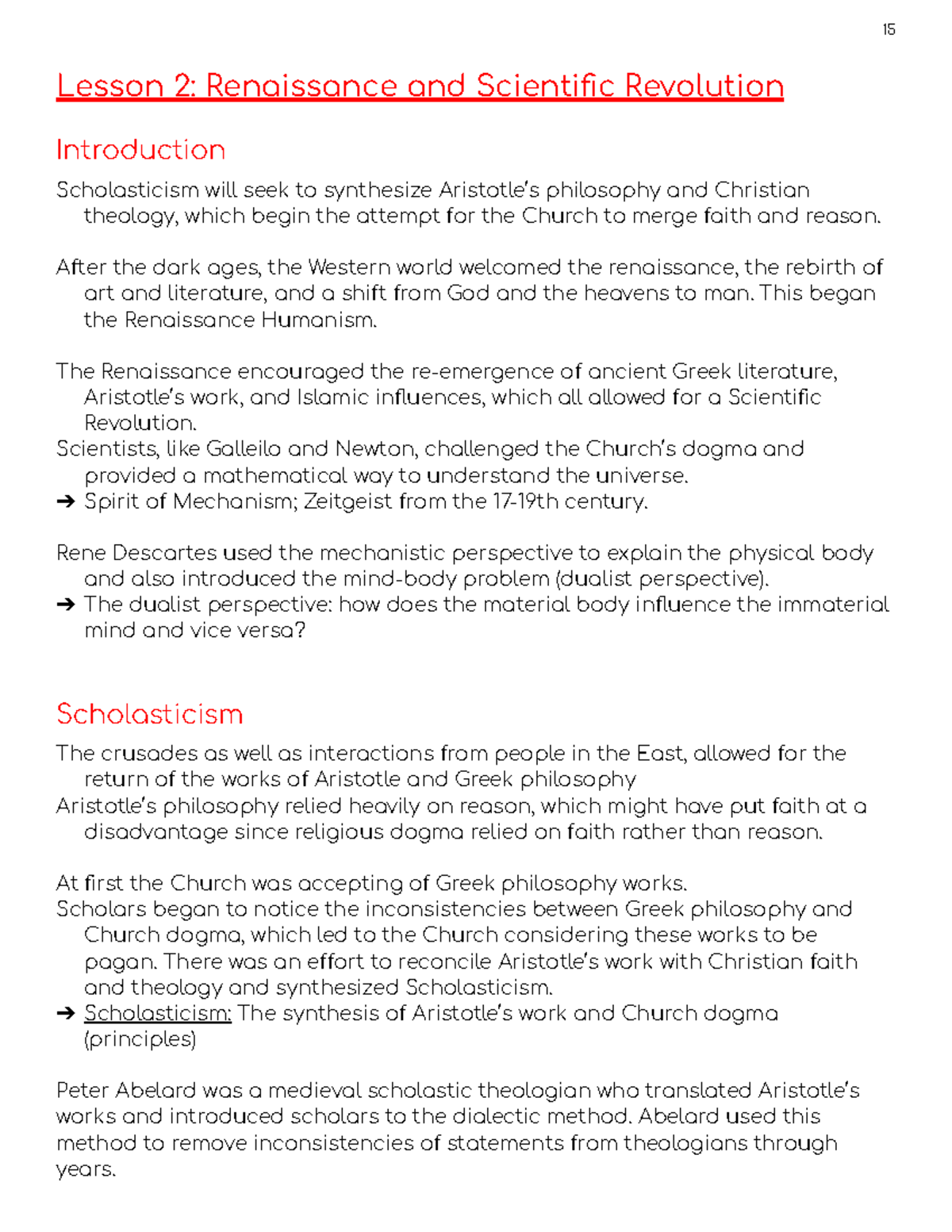 PSYC 305 CH 2 Renaissance and Scientific Revolution - Lesson 2 ...