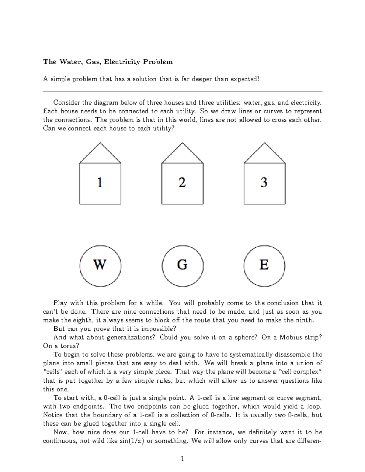 35 Water, Gas, and Electricity - The Water, Gas, Electricity Problem A ...