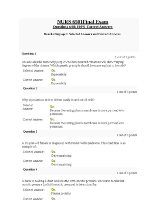 NURS 6501 Module 8 Week 11 Knowledge Check; Pediatrics (100% Correct) - NURS-6501N - Studocu