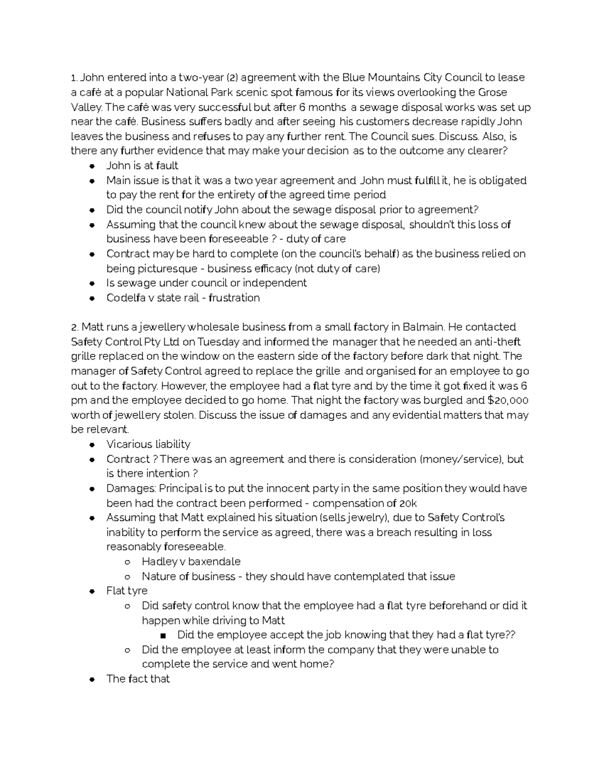 ACCG2051 Business and Corporations Law W4 Tutorial - John entered into ...