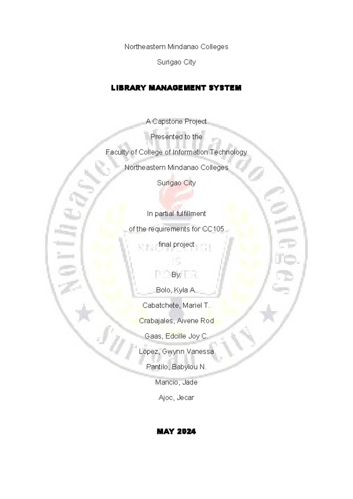 Research 2 - Northeastern Mindanao Colleges Surigao City LIBRARY ...