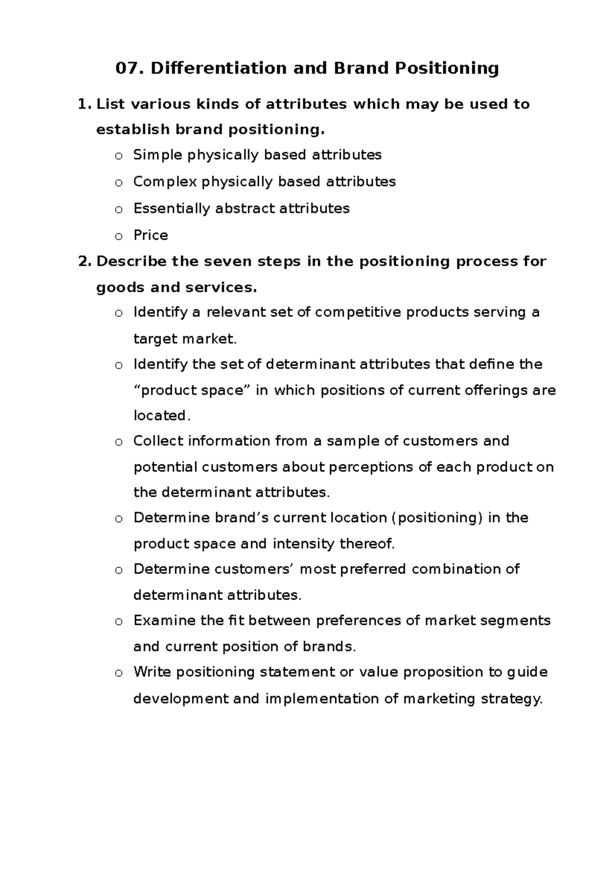 07. Differentiation and Brand Positioning - 07. Differentiation and ...