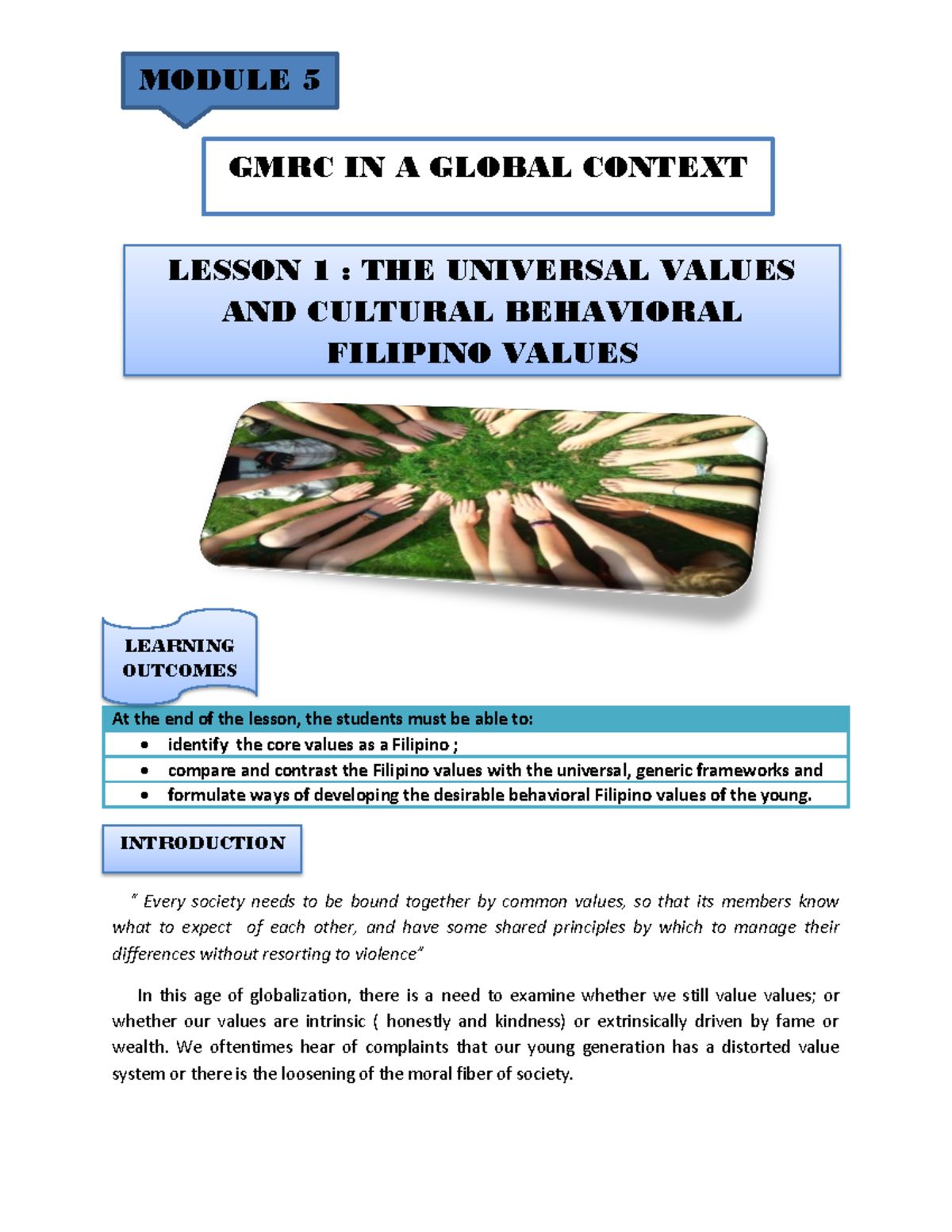 5 EED 15 Module - LESSON MATERIALS - At the end of the lesson, the ...