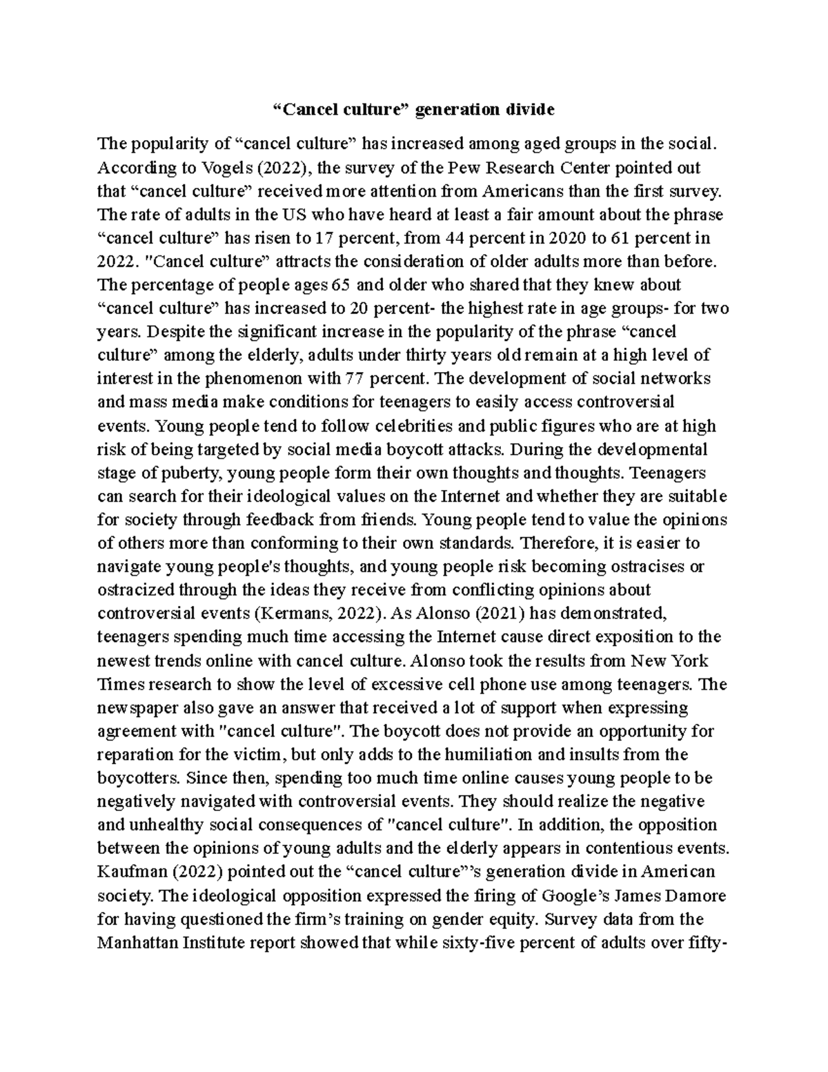 Cancel culture generation divide - “Cancel culture” generation divide ...