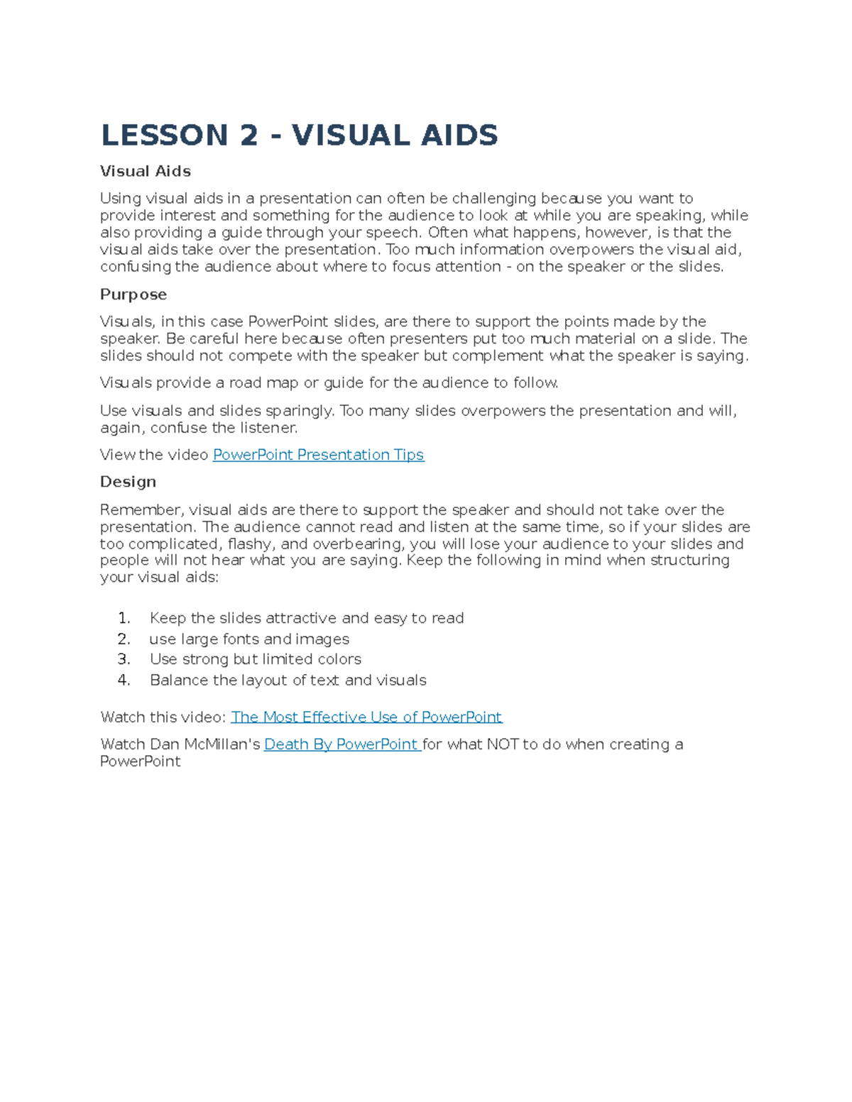 Visual aids - a guide on how to do a proper powerpoint presentation ...