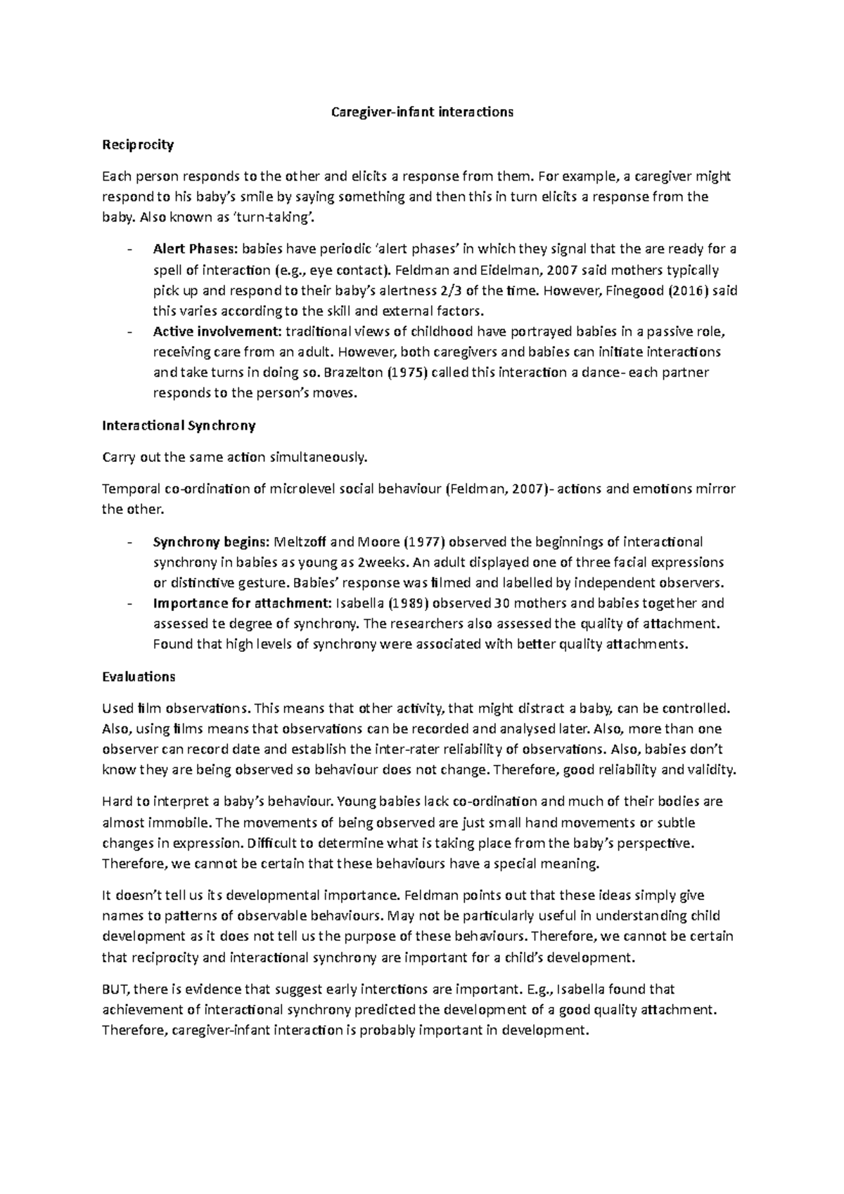 Caregiver-infant interactions - Caregiver-infant interactions ...