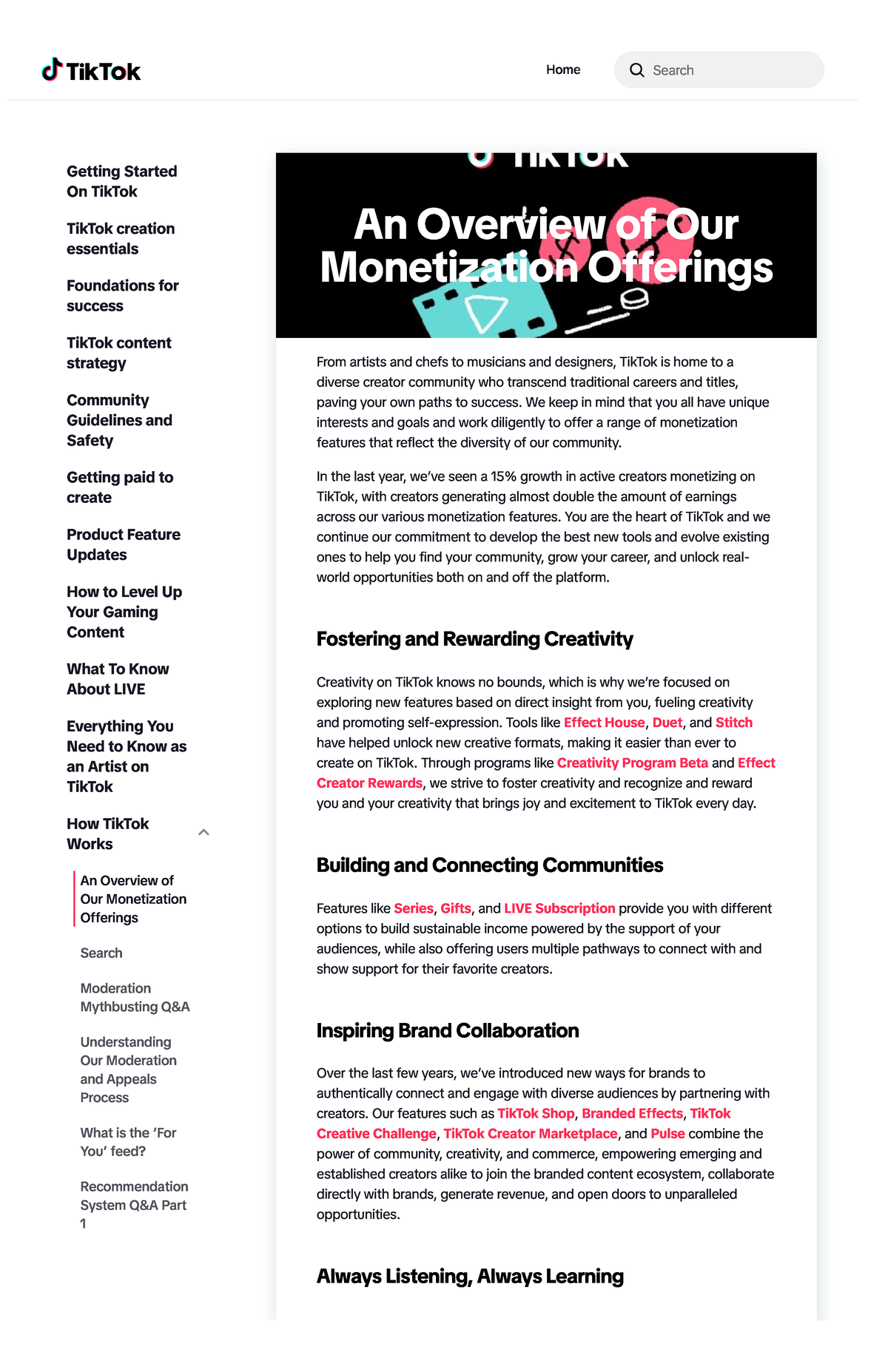 An Overview of Our Monetization Offerings Creator Portal Tik Tok ...