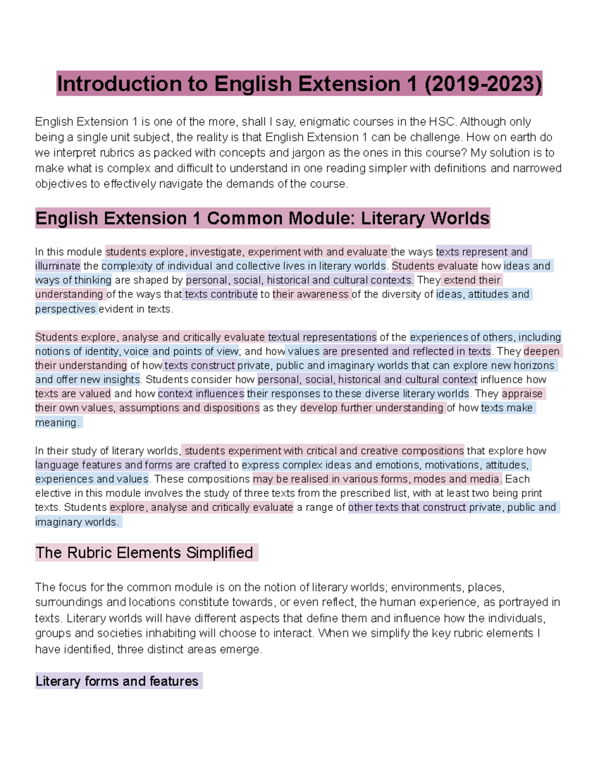 Introduction to Literary Worlds - Introduction to English Extension 1 ...