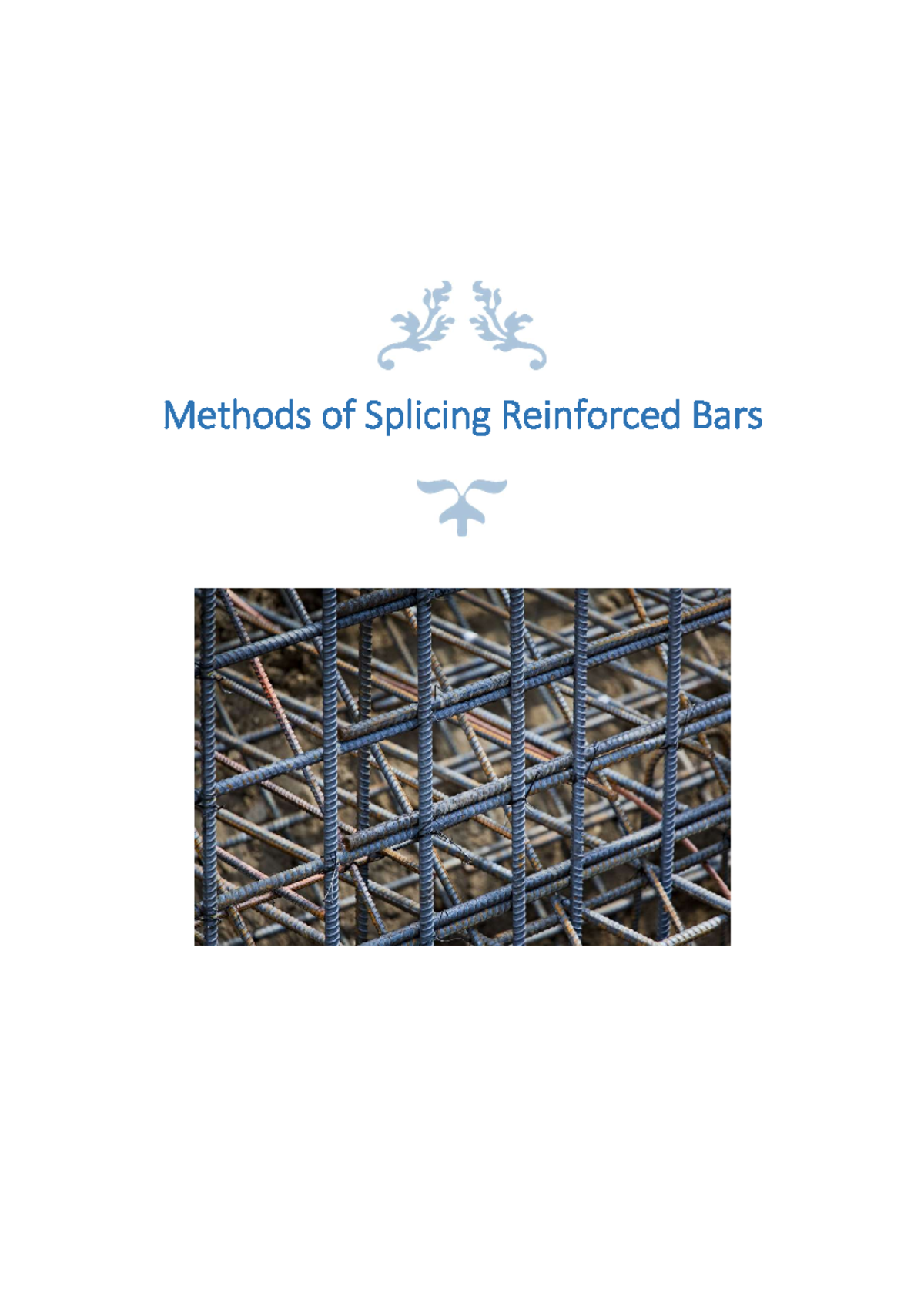 Methods of Splicing Reinforced Bars - Methods of Splicing Reinforced ...