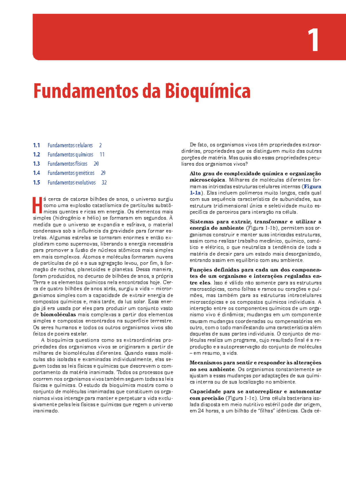 1-Fundamentos da Bioquimica - 1 Fundamentos celulares 2 1 Fundamentos químicos 11 1 Fundamentos ...