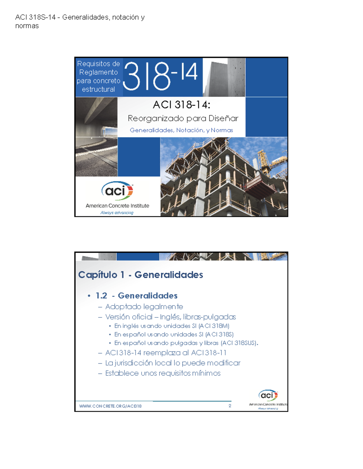 ACI 318-14 SEM Anclajes - ACI 318S-14 - Generalidades, notación y ...