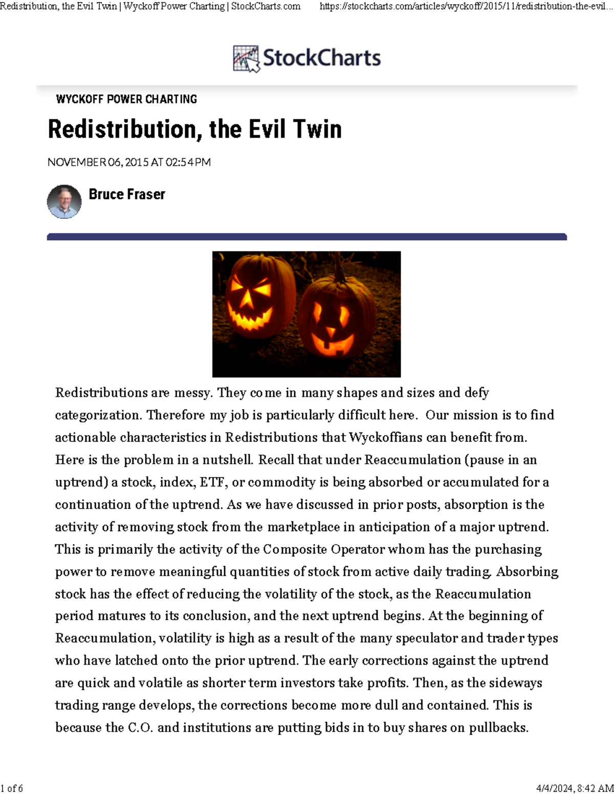 Redistribution, the Evil Twin Wyckoff Power Charting Stock Charts ...