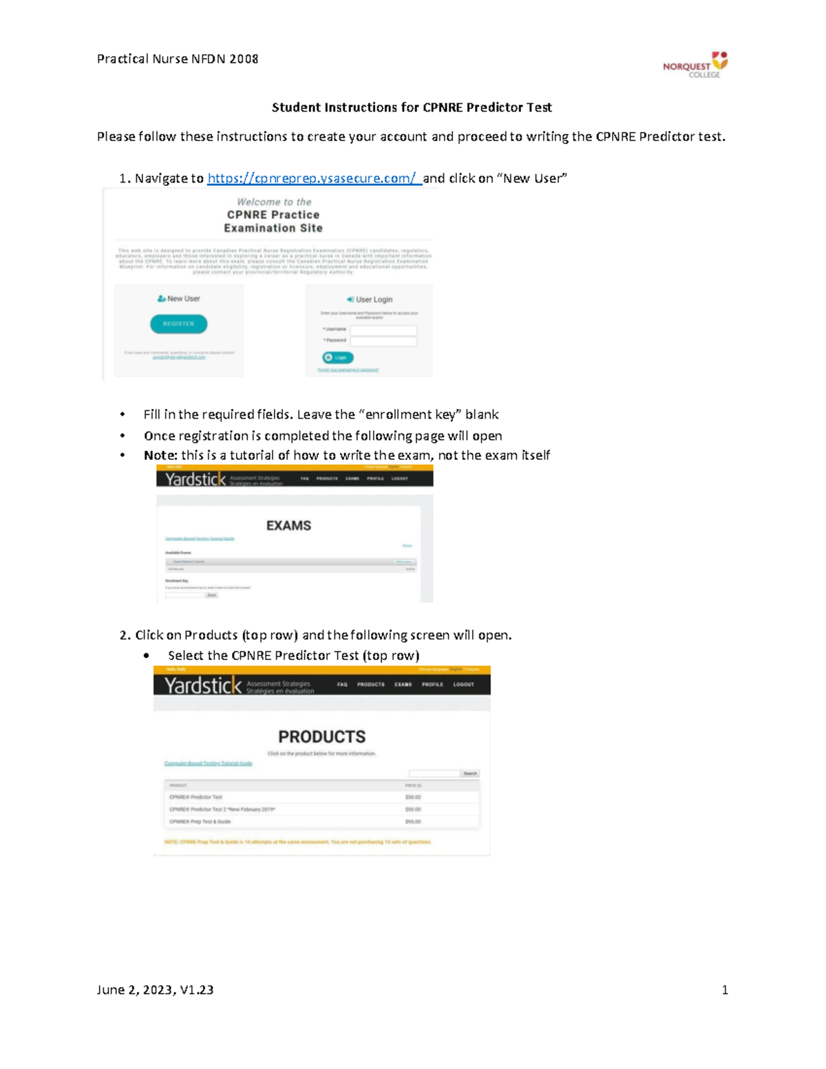 Student Instructions for Cpnre Practice Exam V1 - Student Instructions ...